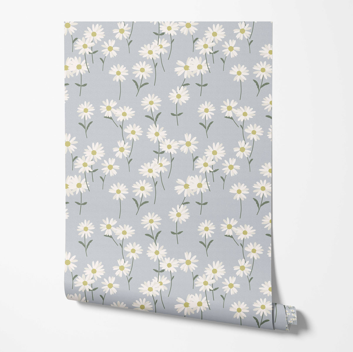Cute Daisy Wallcoverings for Kid's Room | Custom Wallpaper – Green ...