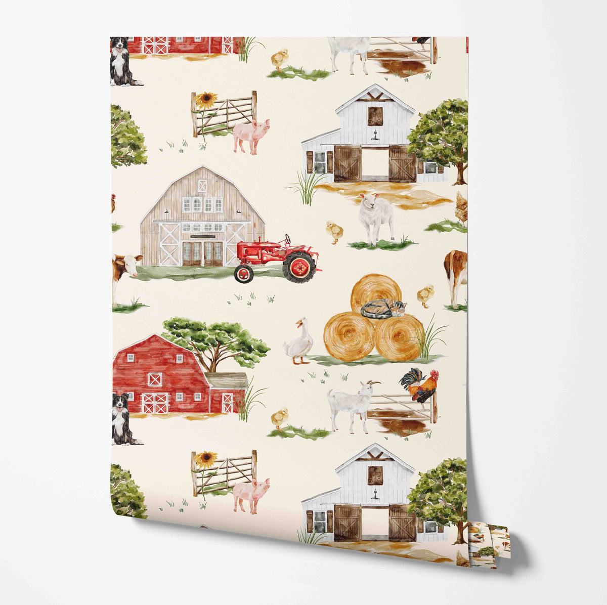 Farm Life Wallcovering | Ships Nationwide by Green Planet Print