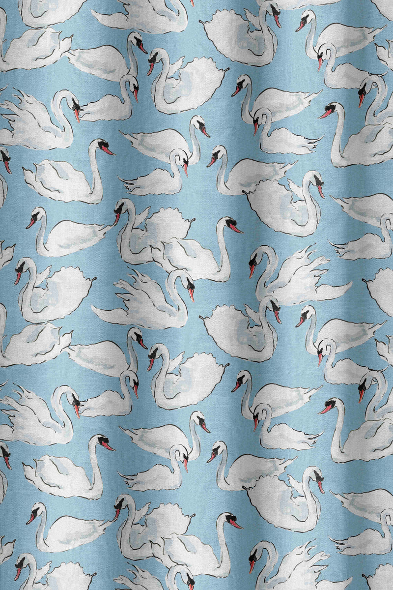 Swan Pattern Fabric | by Jill Delavan | Custom Home Decor – Green ...