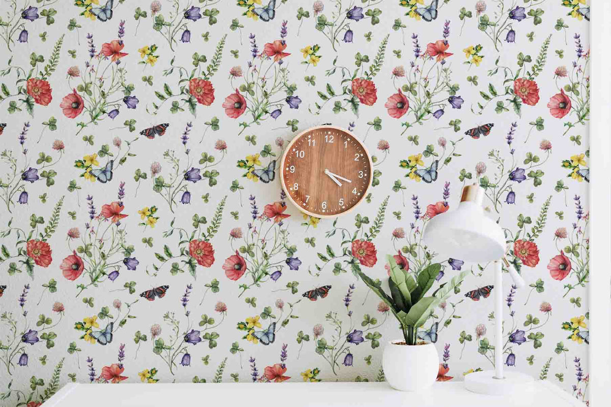 Shop Wildflower Mural Wallpaper | Peel & Stick – Green Planet Print