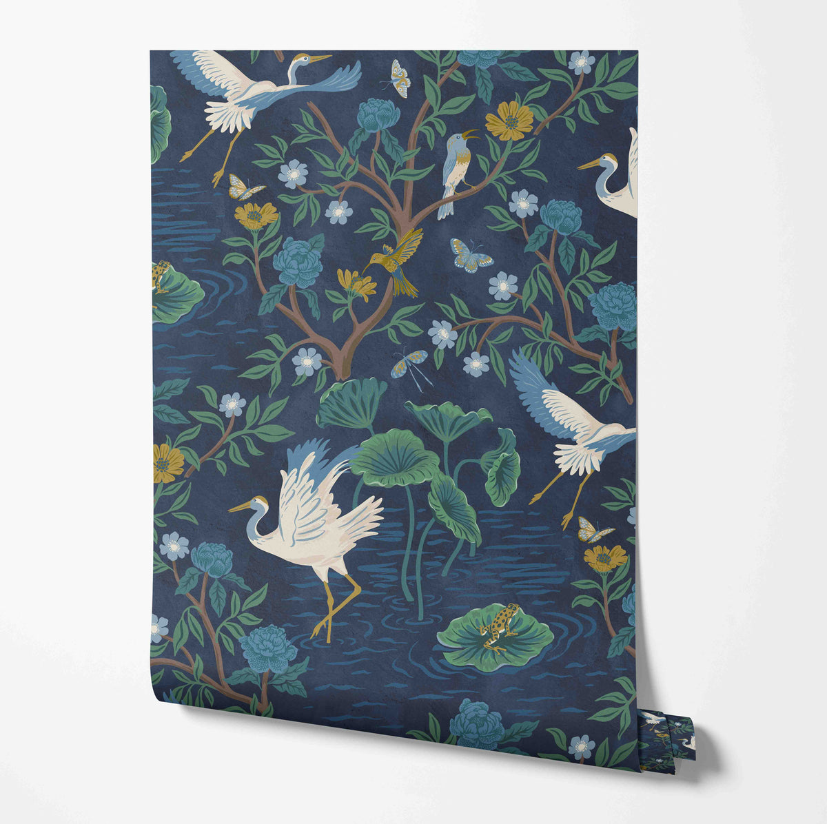 Navy Floral Wallpaper | Green Planet Home Décor – Green Planet Print