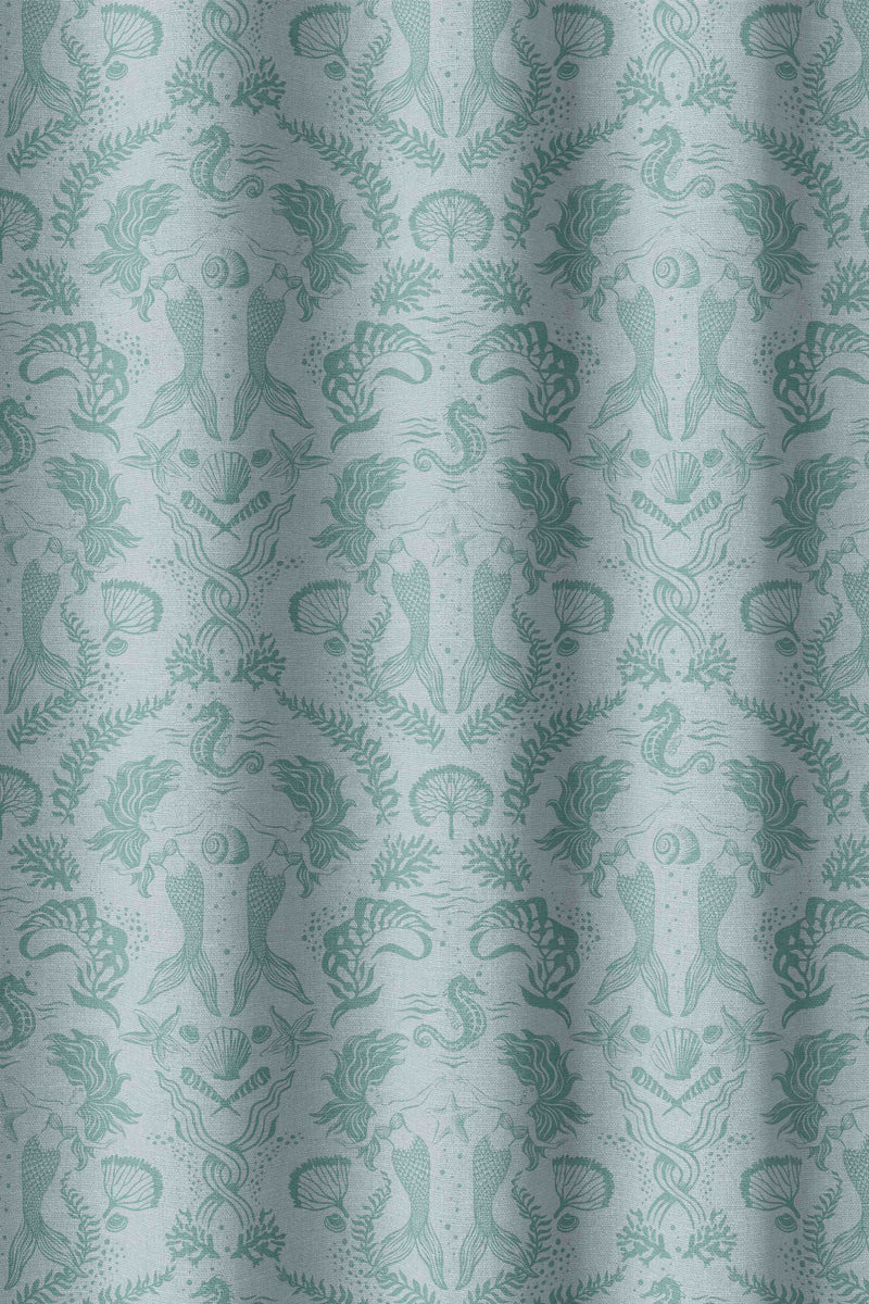 Blue Mermaid Fabric By The Yard | Customized Home Décor – Green Planet ...