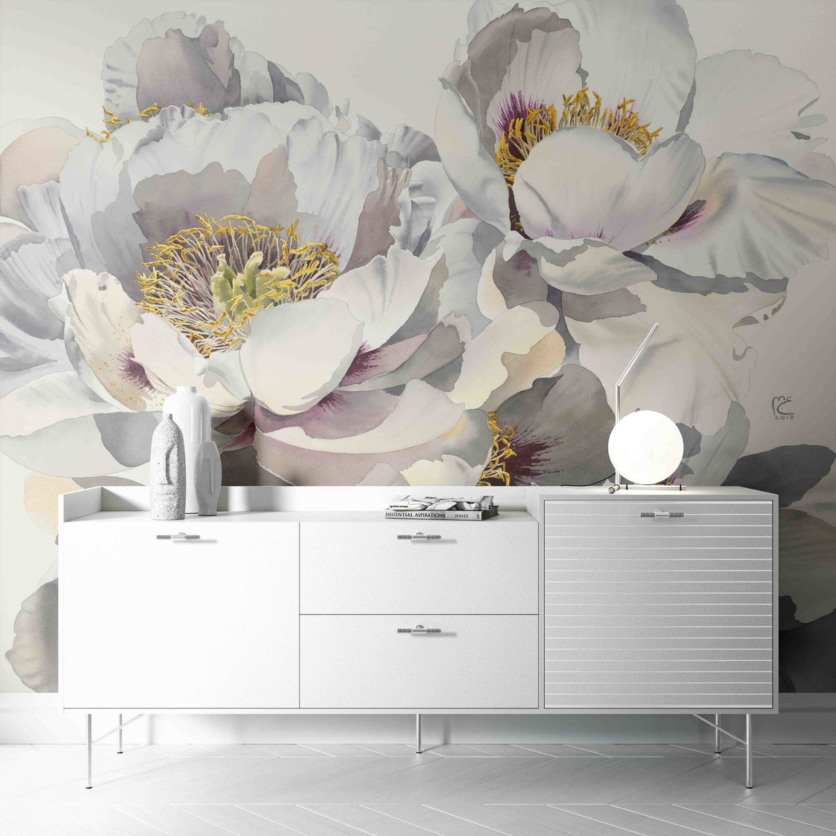 Peony Wall Mural | Kid's Room Wallpaper | Green Planet Home Décor ...