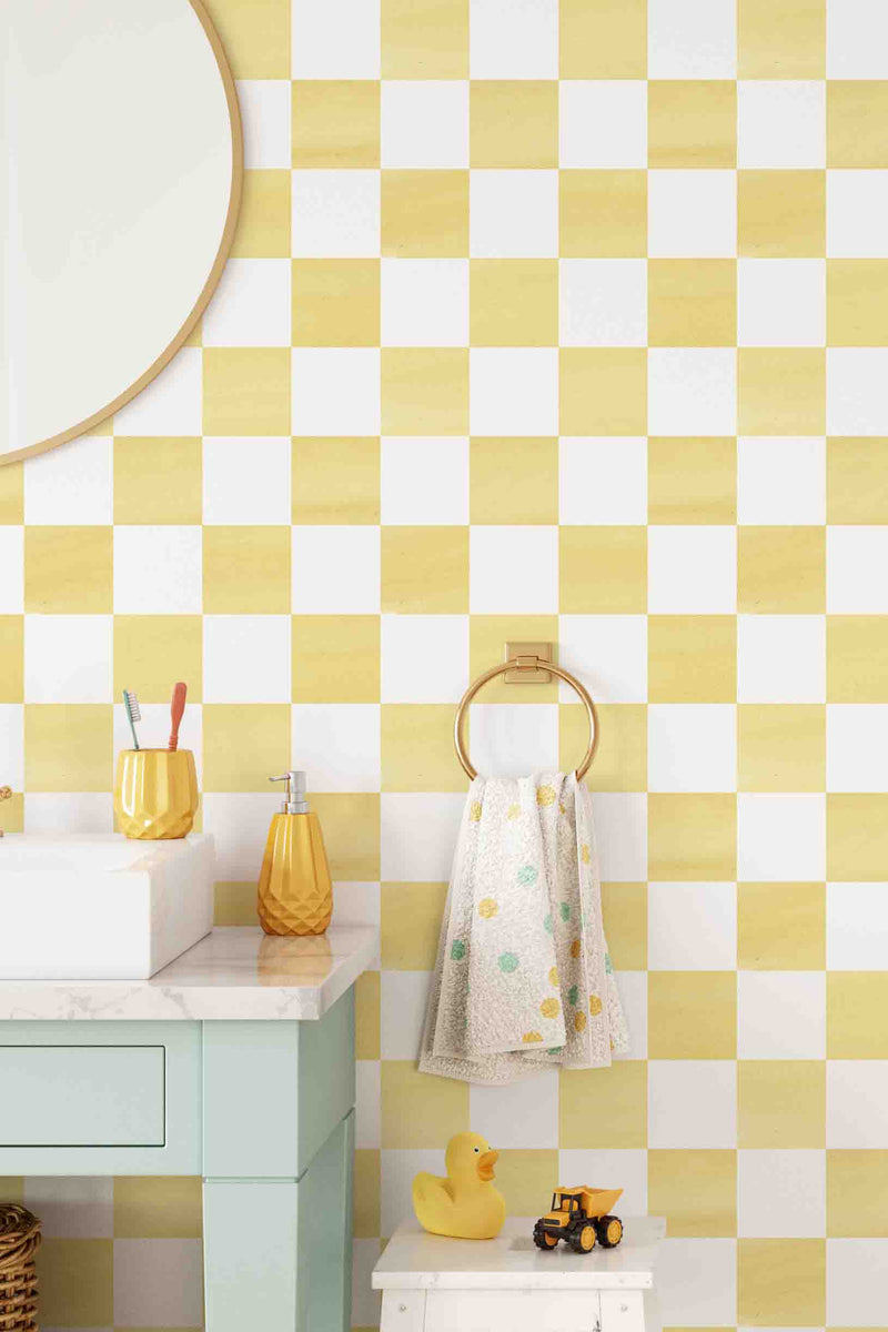 Check Pattern Wallpaper | Peel & Stick Wall Murals by Green Planet ...