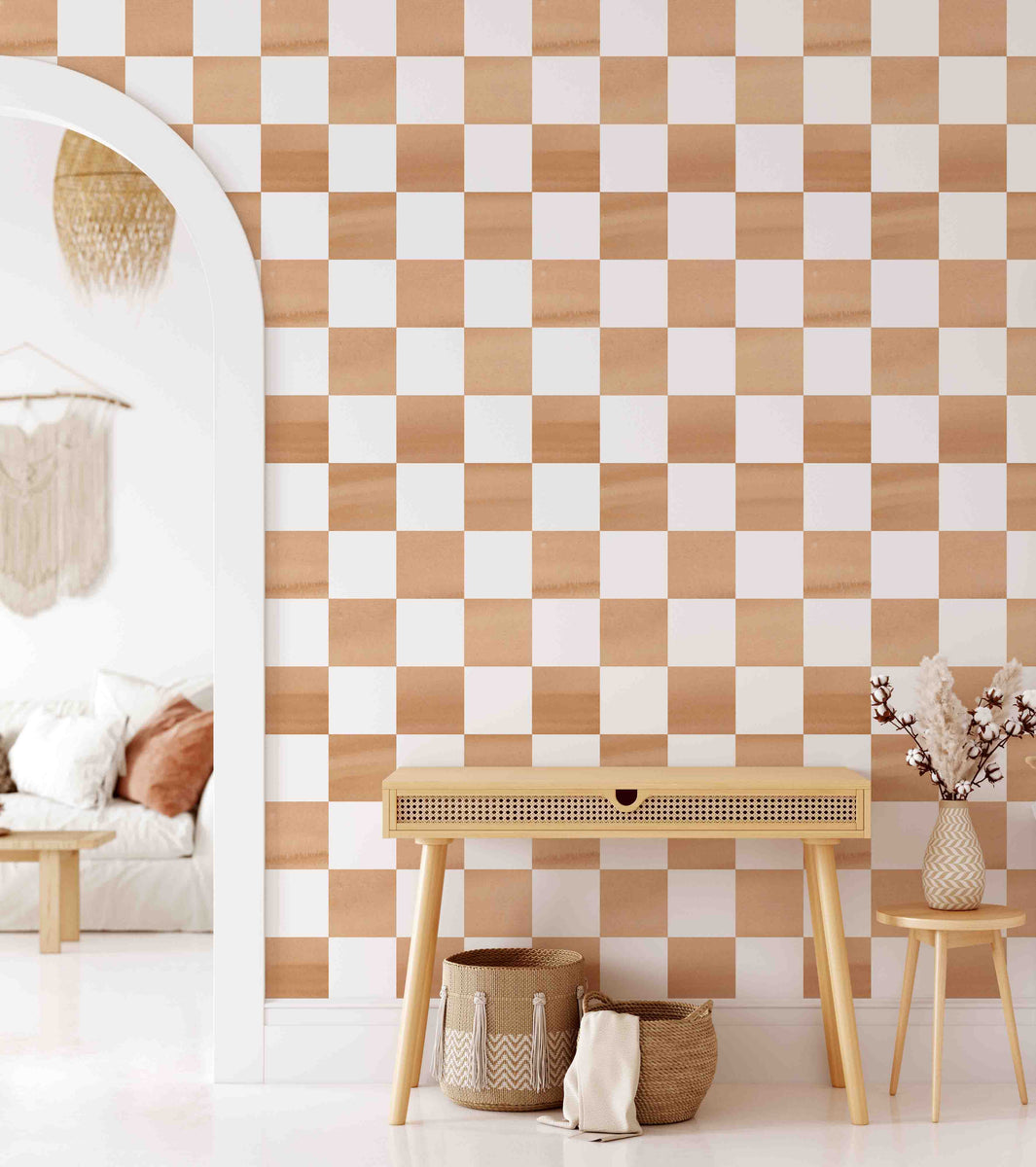 Check Pattern Wallpaper | Peel & Stick Wall Murals by Green Planet ...